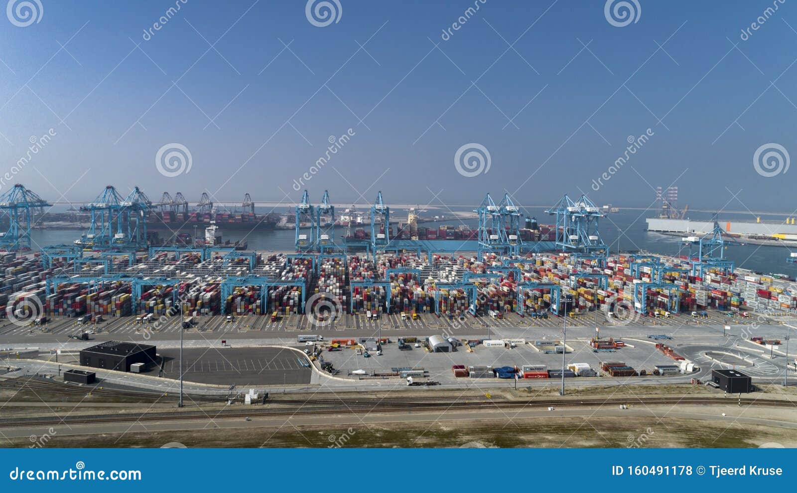 Container Terminal in the Rotterdam Harbor Stock Photo - Image of ...