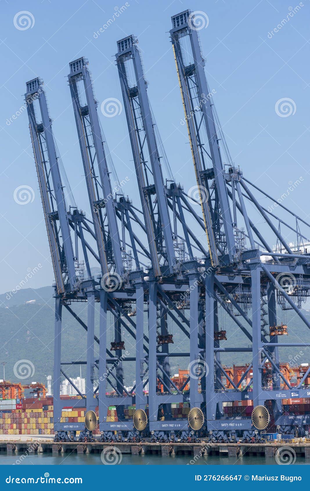 Container Terminal in the Sea Port, View on the Gantry Cranes ... Container Terminal in the Sea Port, View on the Gantry Cranes ...