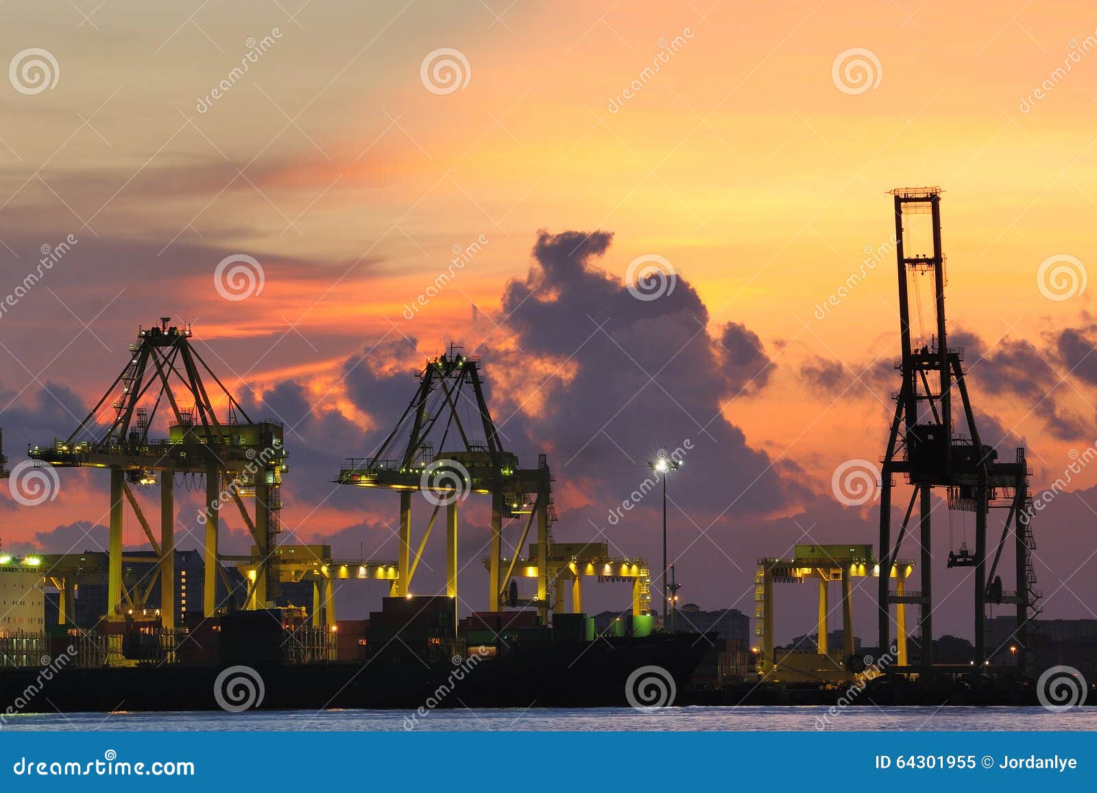 Container Terminal in Shipping Industries Stock Image - Image of ports ...
