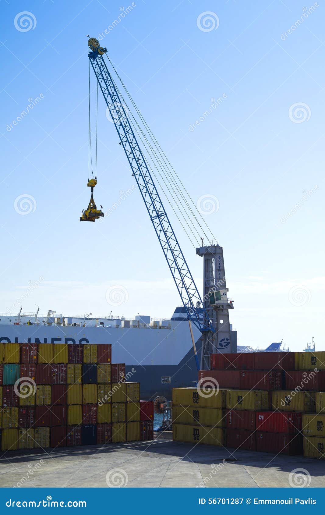 Container terminal editorial photography. Image of cranes - 56701287