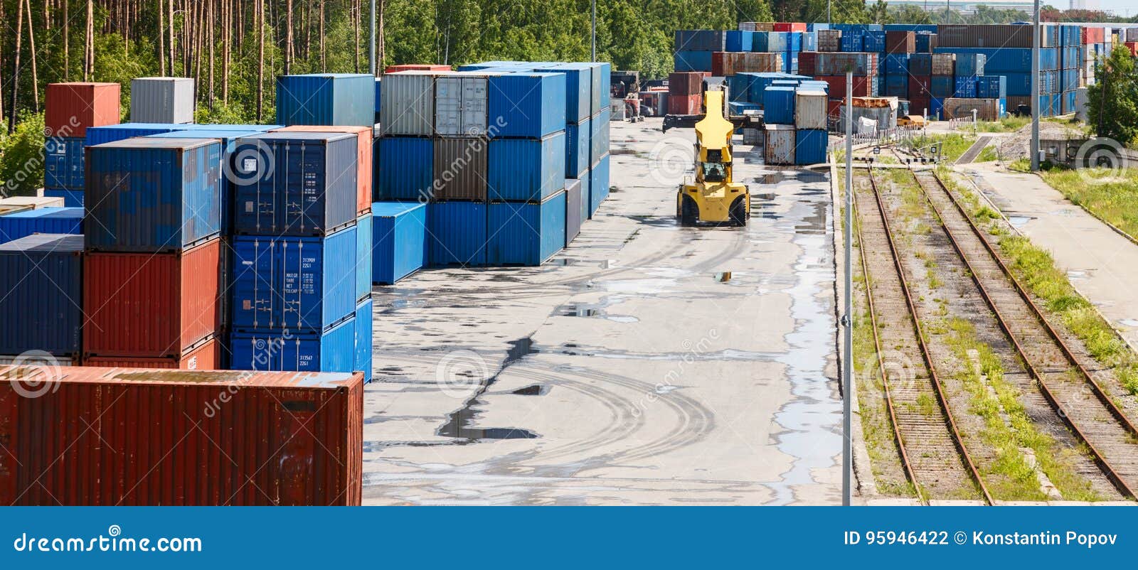 Container terminal stock photo. Image of industrial, freight - 95946422