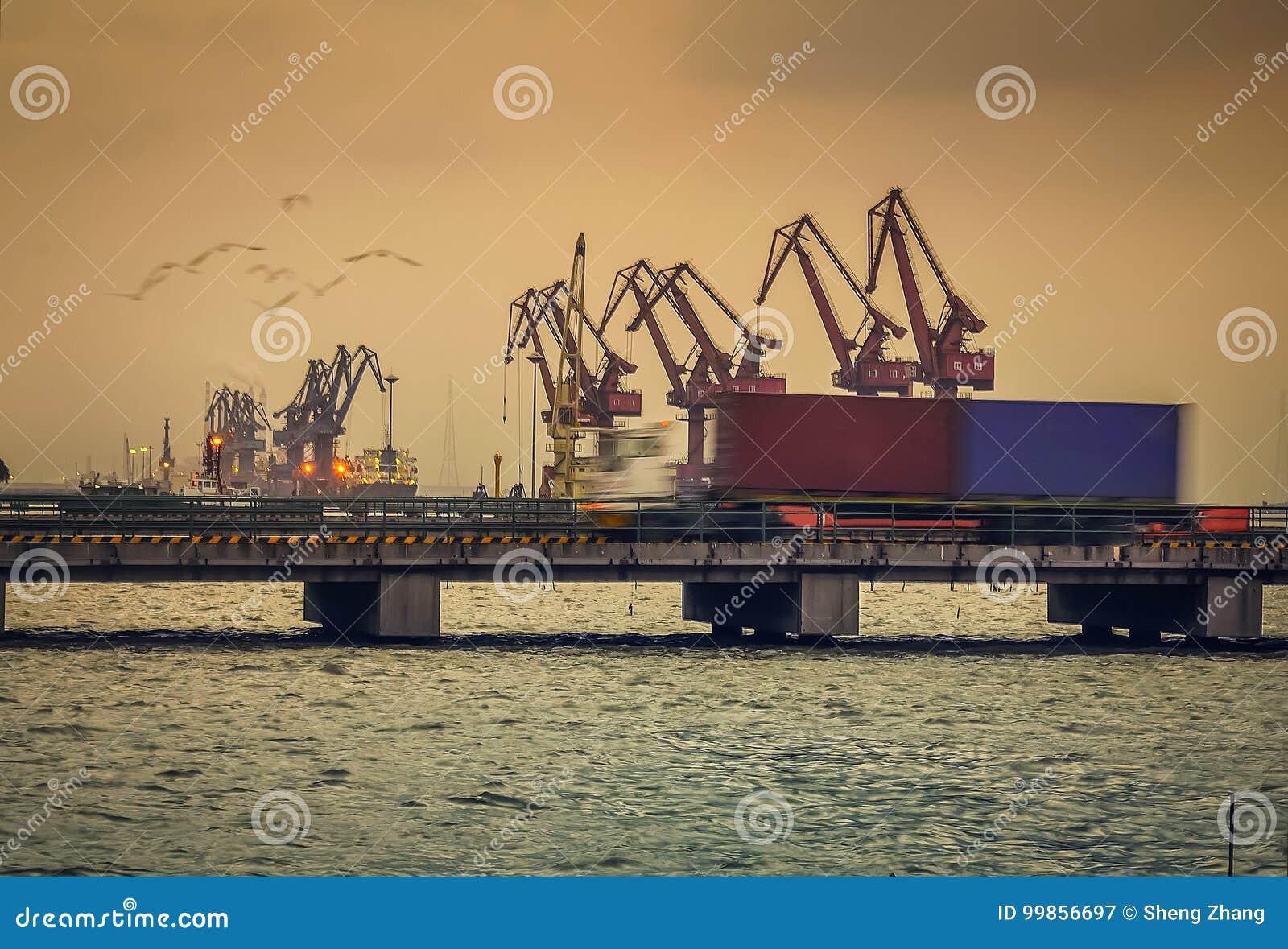 Container terminal stock image. Image of infrastructure - 99856697