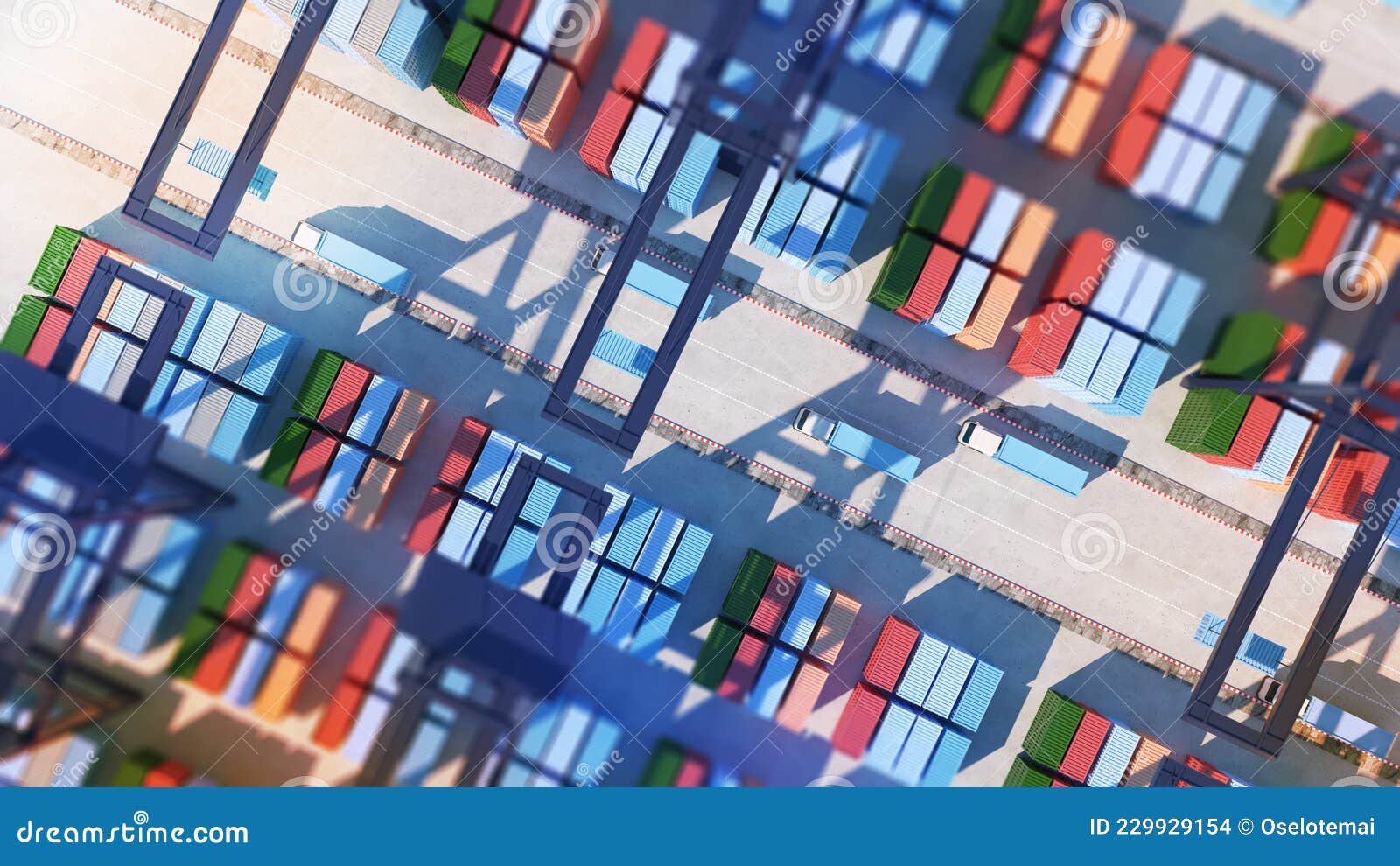 Container Terminals in Port and Container Shipping,large Cargo Port ...