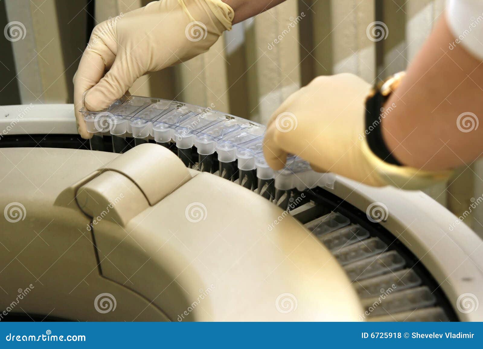 Container For Tubes Of Biochemical Analyzers Doctor Removes From Lab ...