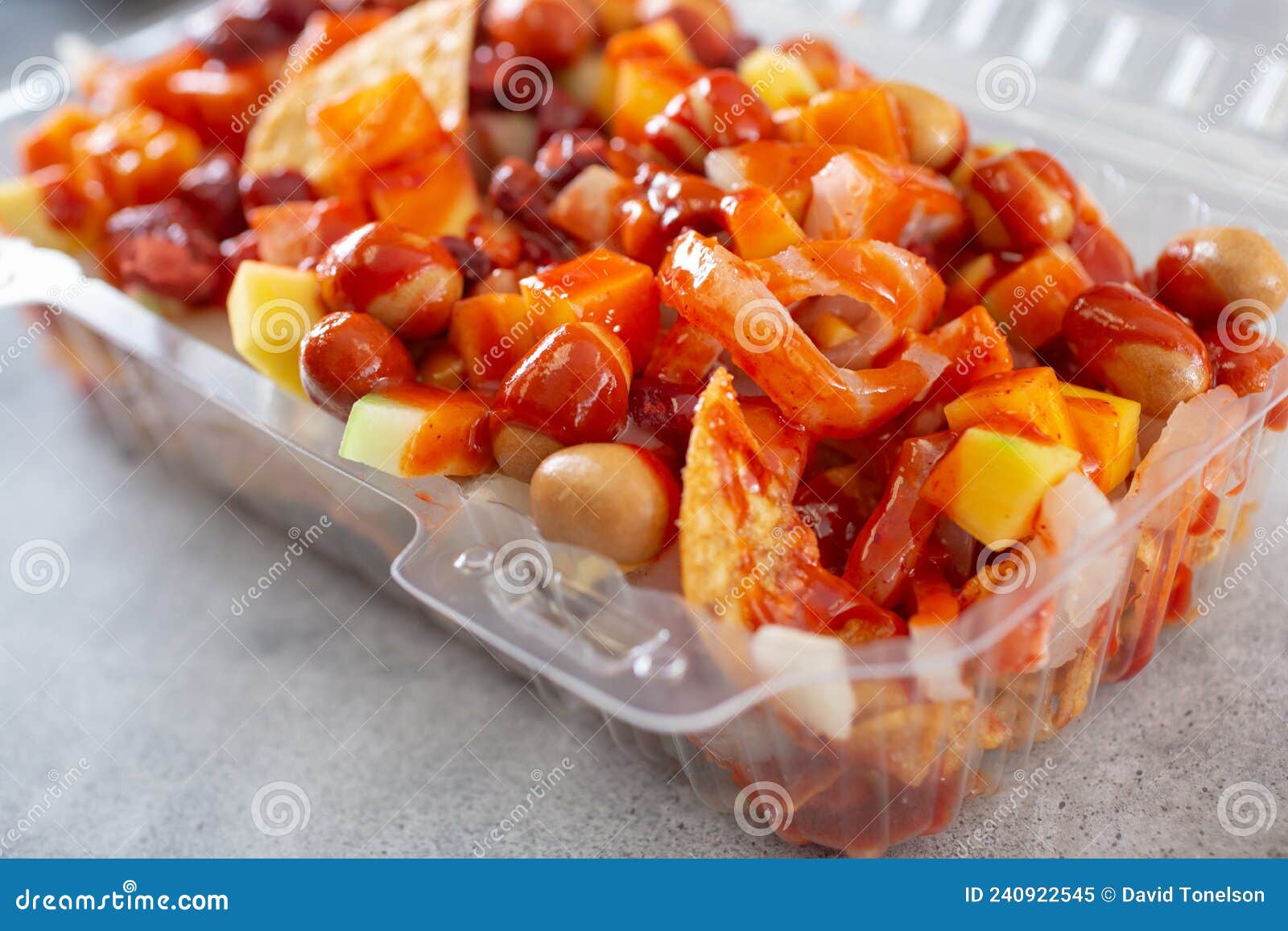 Container of tostilocos stock image. Image of ingredient - 240922545