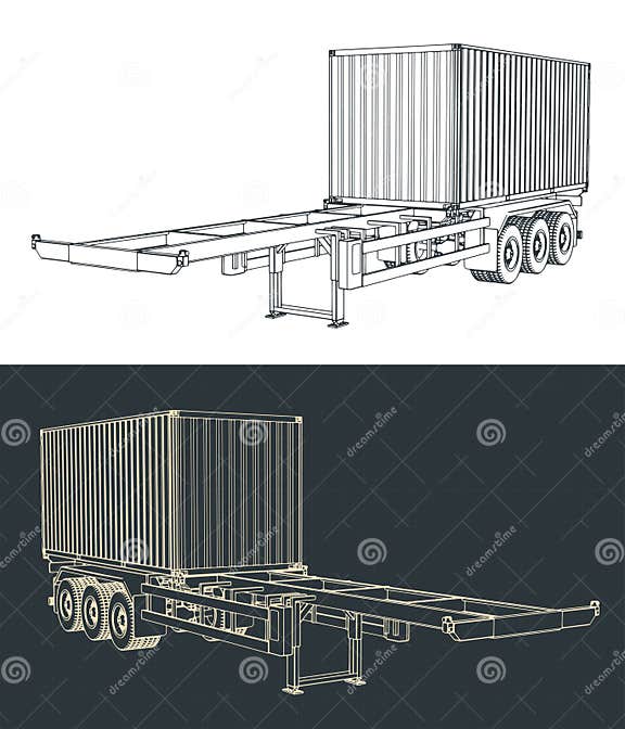 Container Trailer Illustrations Stock Vector - Illustration of lorry ...