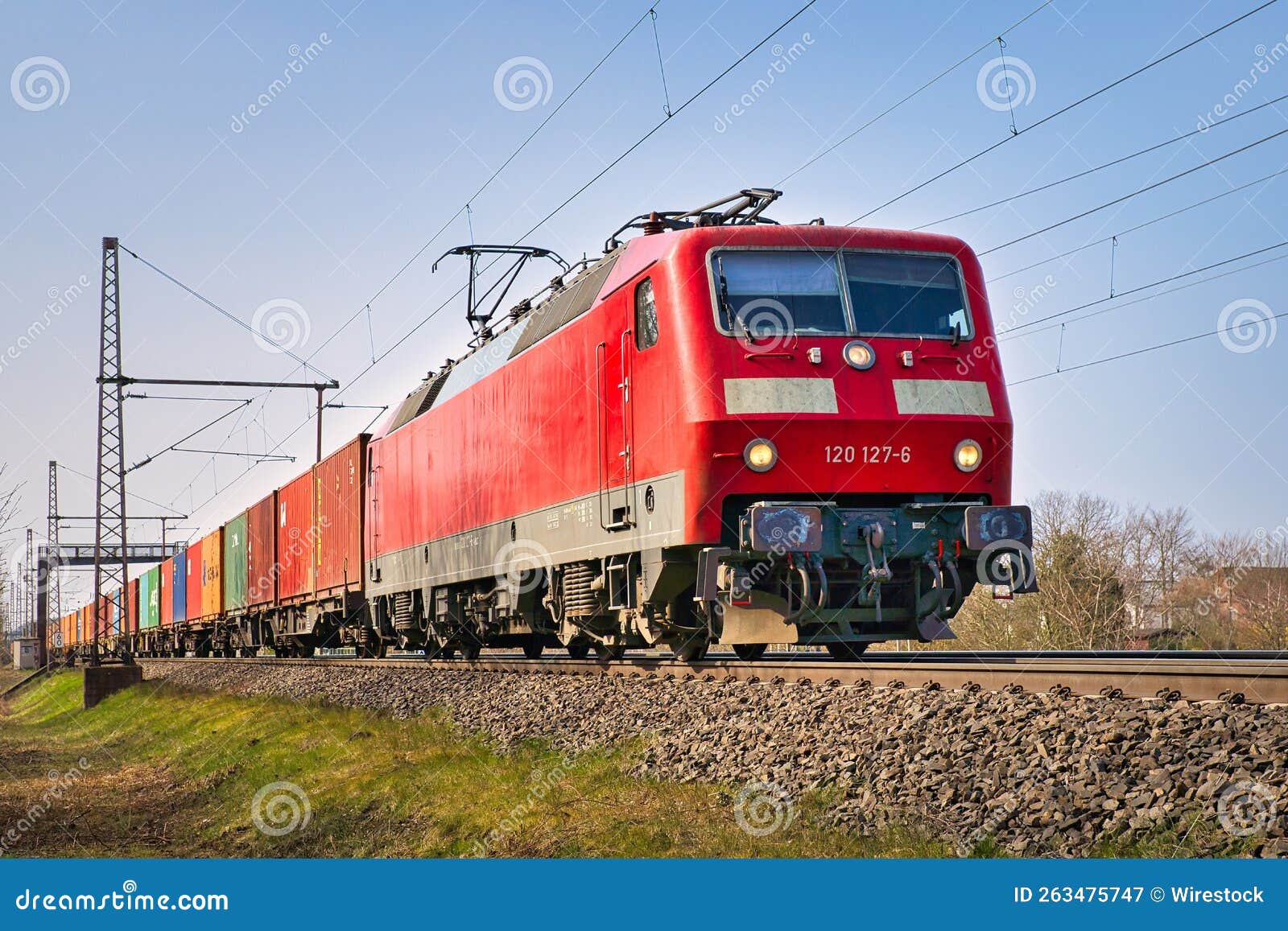 Container Train Drives through Dedensen Guemmer with a Class 120 ...