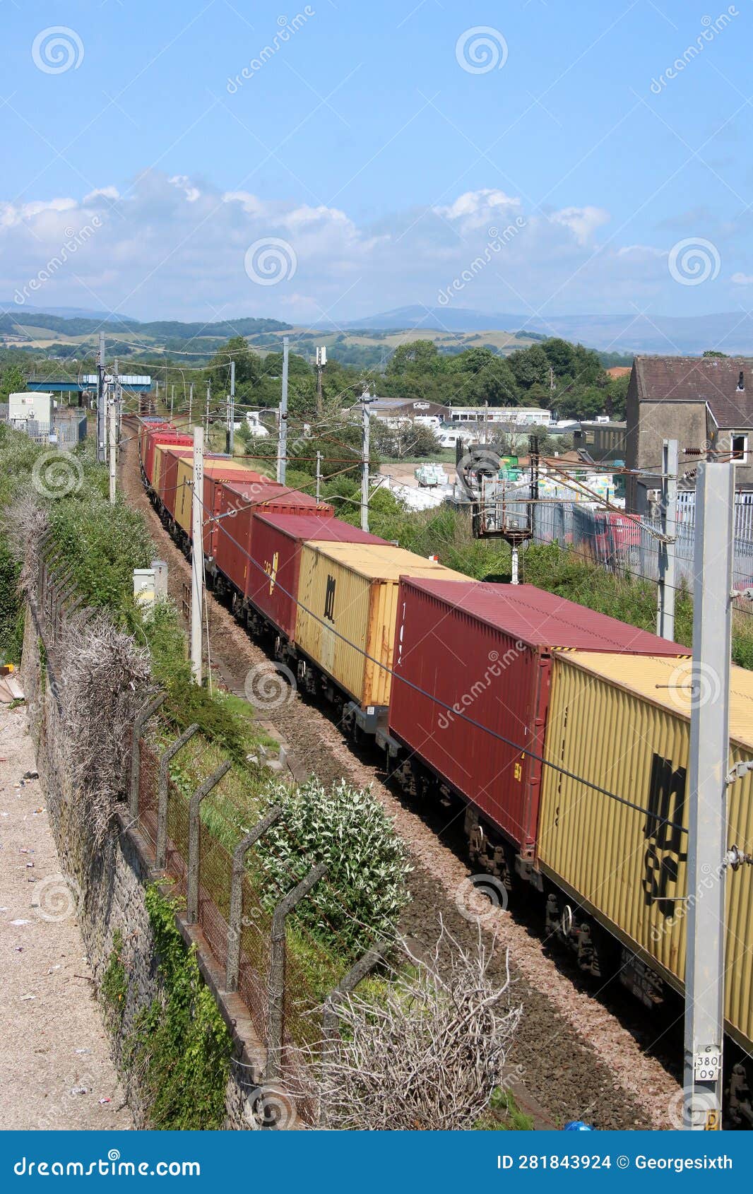 Container Train on West Coast Main Line Carnforth Editorial Stock Image ...