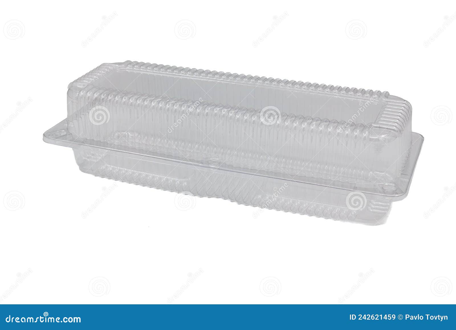 The Container is Transparent, Plastic, Disposable on a White Background ...