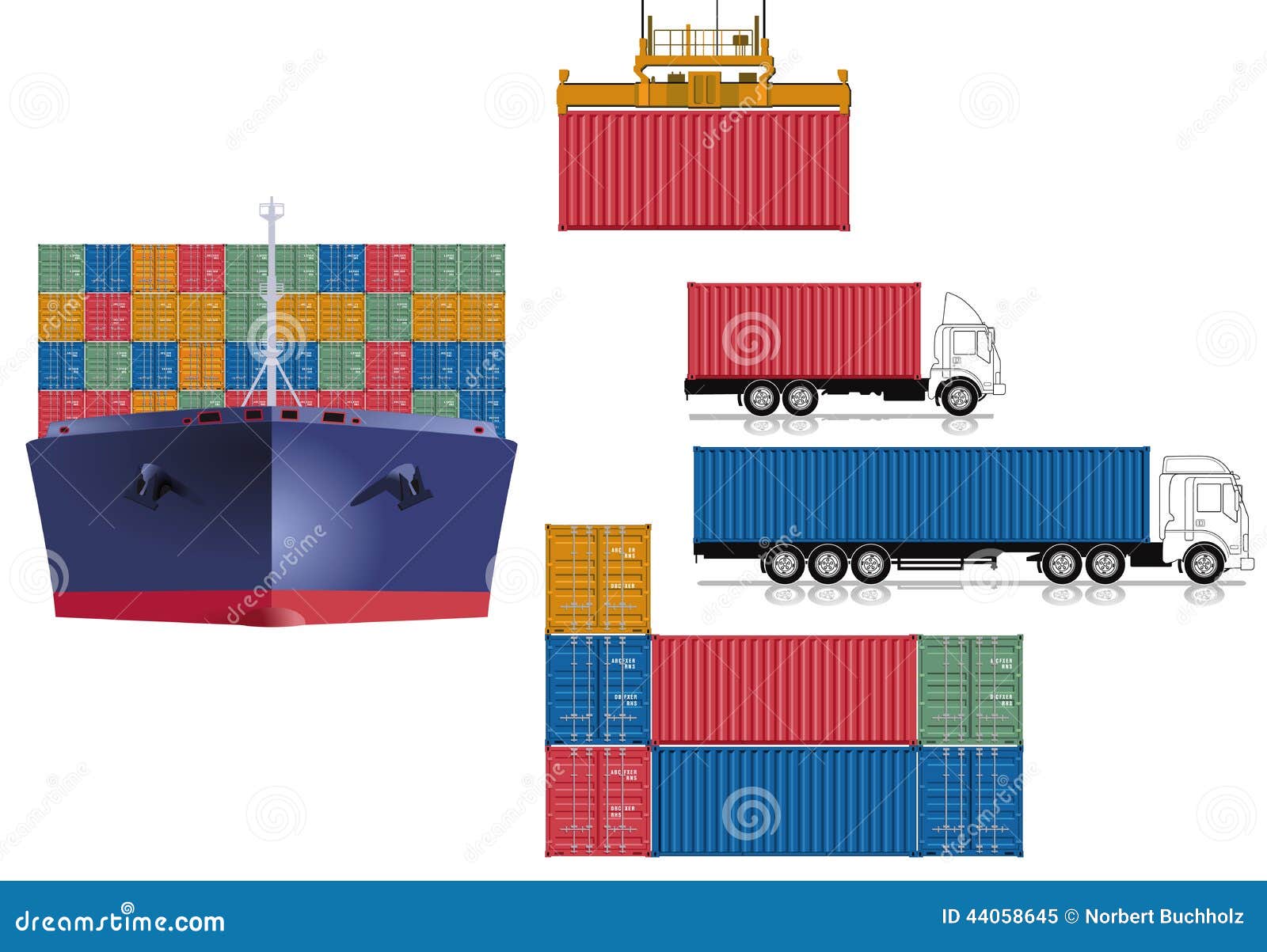 Container transport stock vector. Illustration of merchandise - 44058645