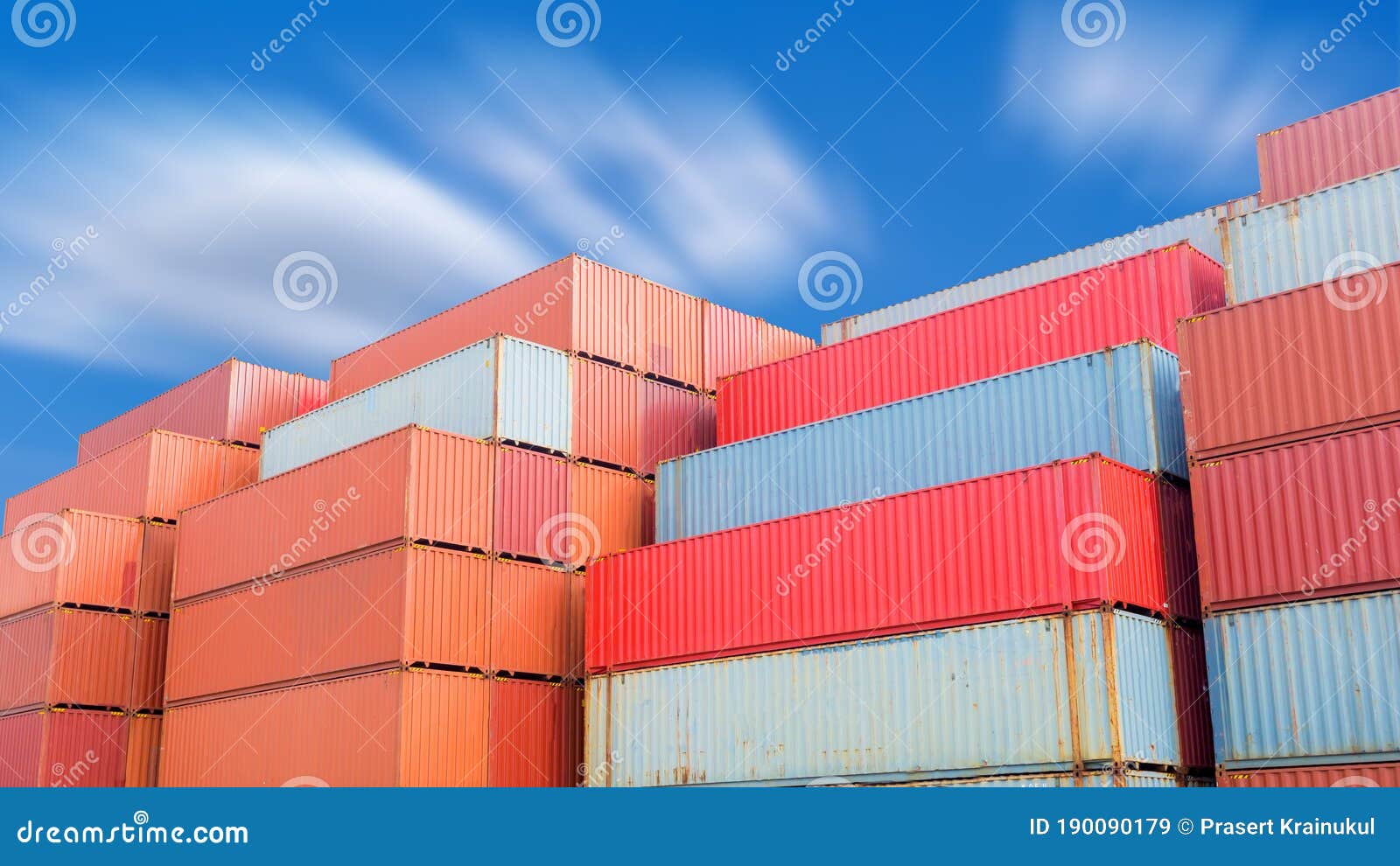 Container Transport Terminals for Export or Import Stock Image - Image ...