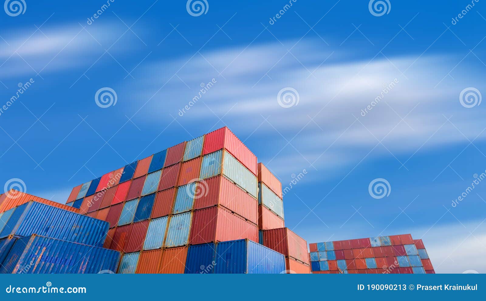 Container Transport Terminals for Export or Import Stock Image - Image ...
