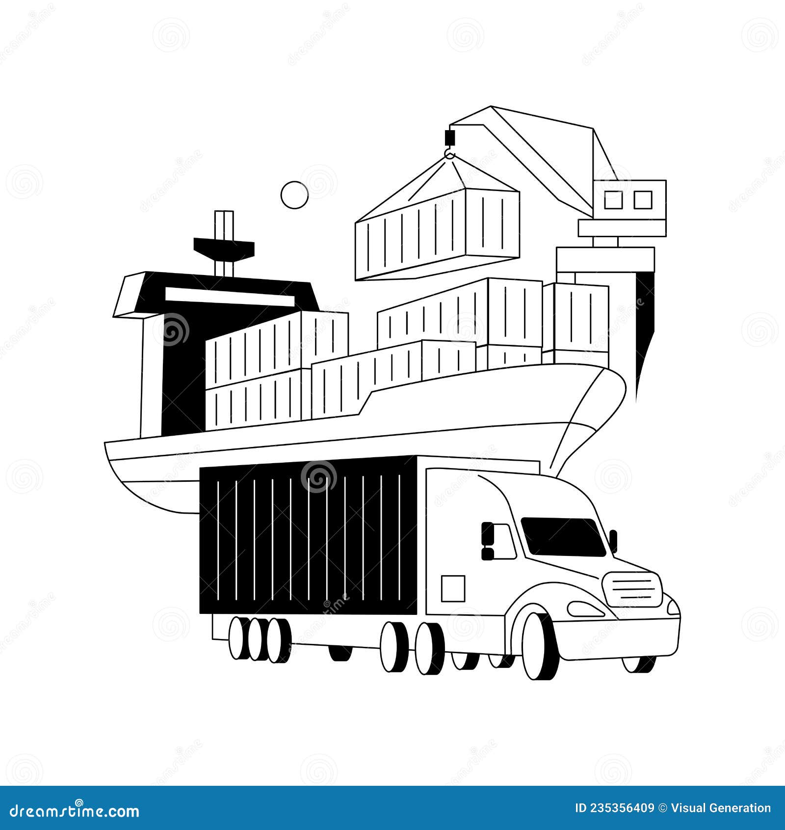 Container Transportation Abstract Concept Vector Illustration. Stock ...