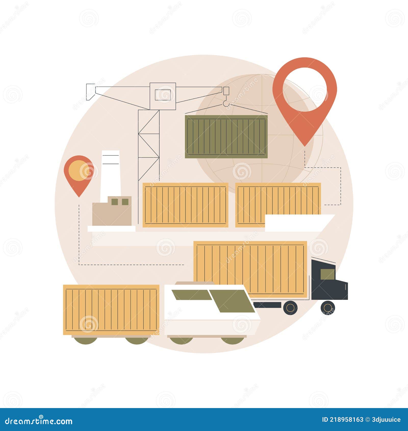 Container Transportation Abstract Concept Vector Illustration. Stock ...