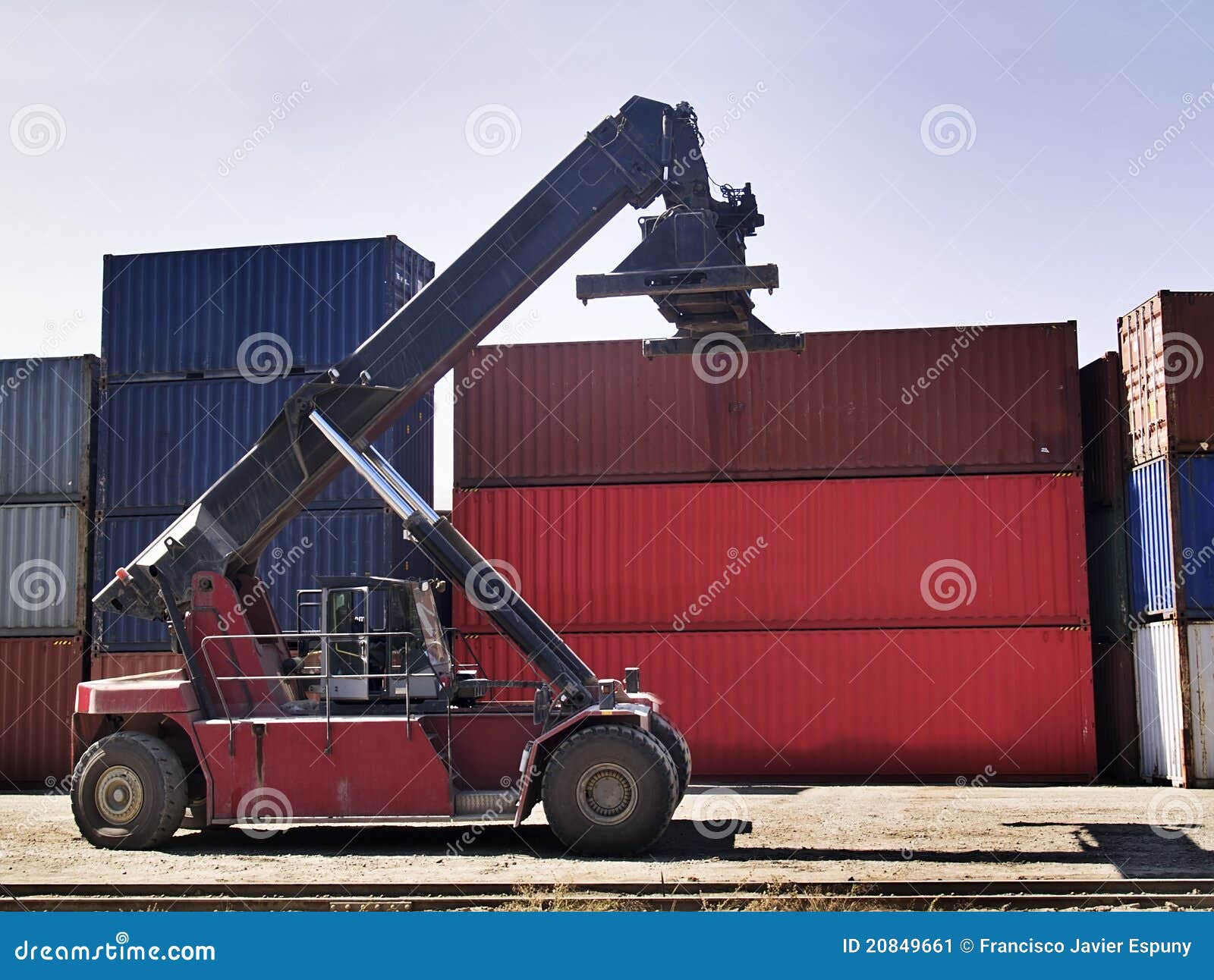 Container Transportation Machine Stock Image - Image of transportation ...