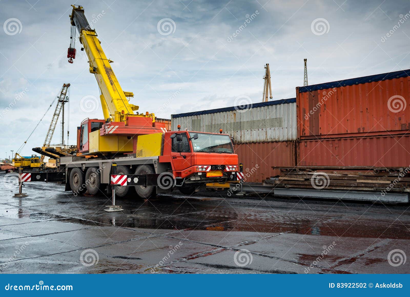 Container Transshipment Port. Stock Photo - Image of export, material ...