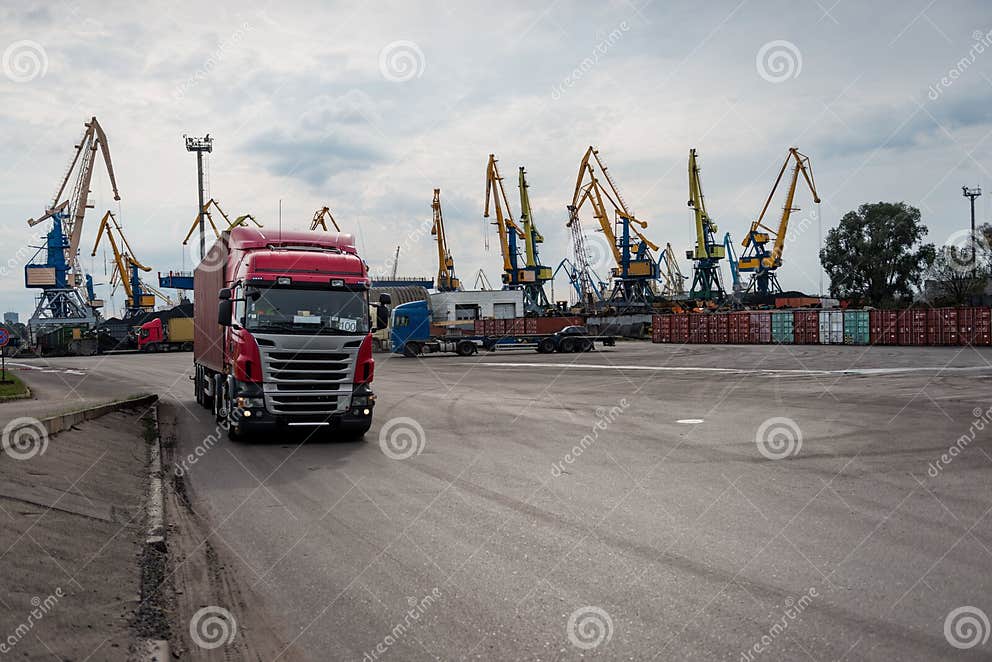 Container Transshipment Port. Stock Image - Image of channel, industry ...