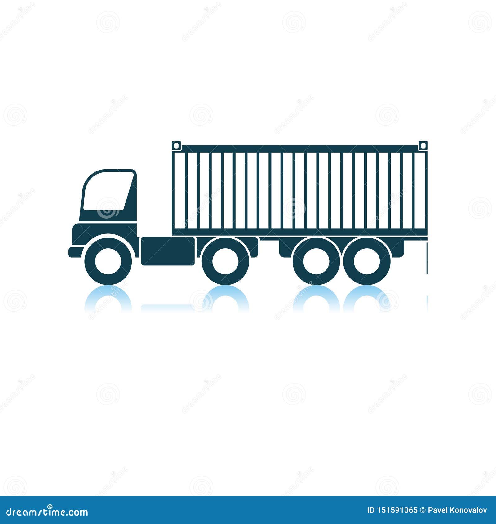 Container Truck Icon stock vector. Illustration of rear - 151591065