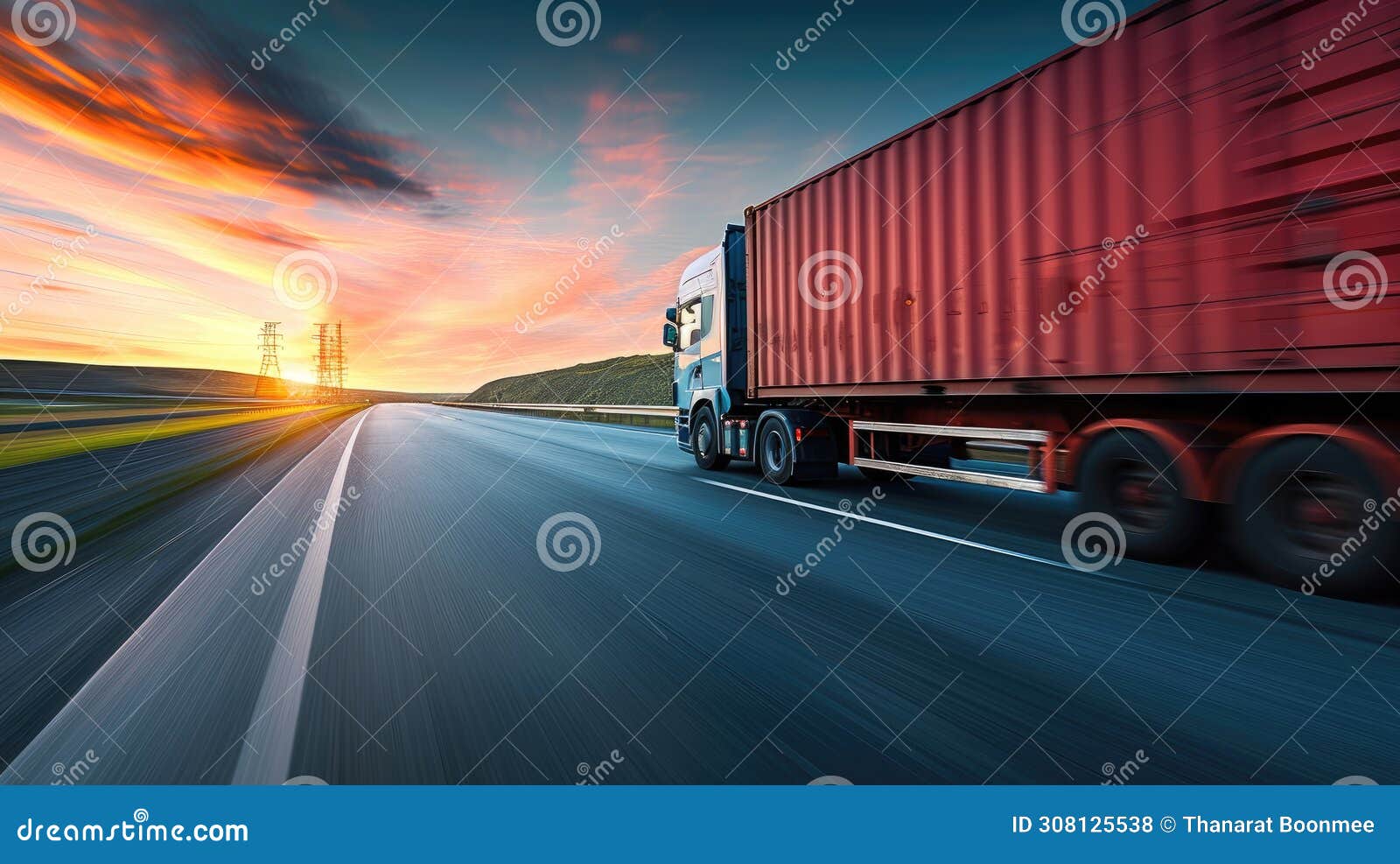 Container Truck in Motion Symbolizes Logistics, Import-export, and ...