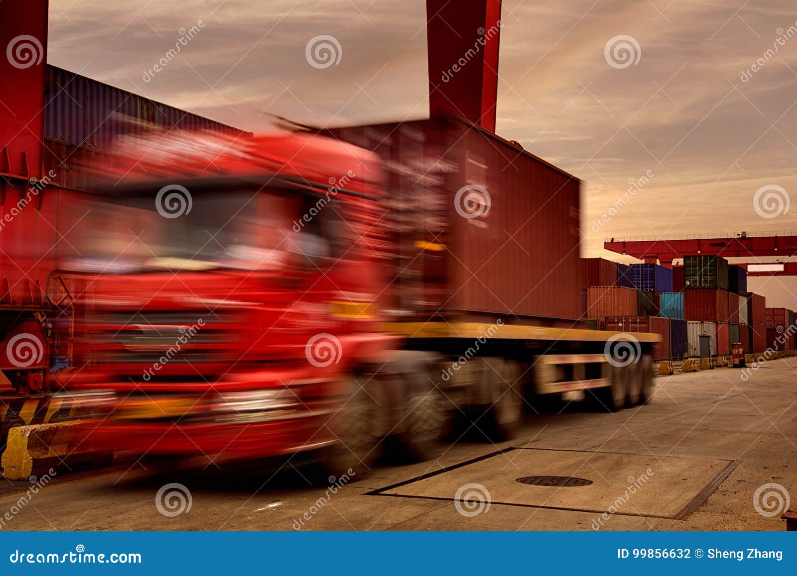 Container terminal stock photo. Image of equipment, goods - 99856632