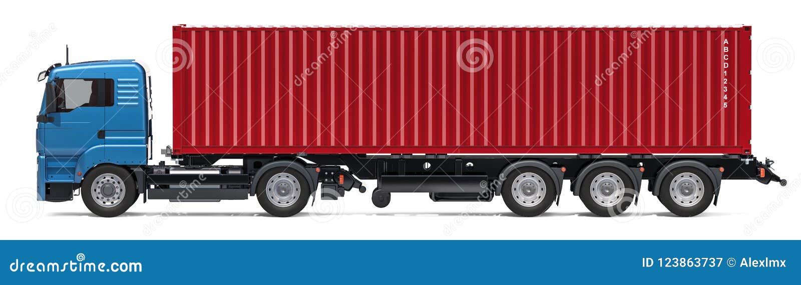 Container Lorry Side View