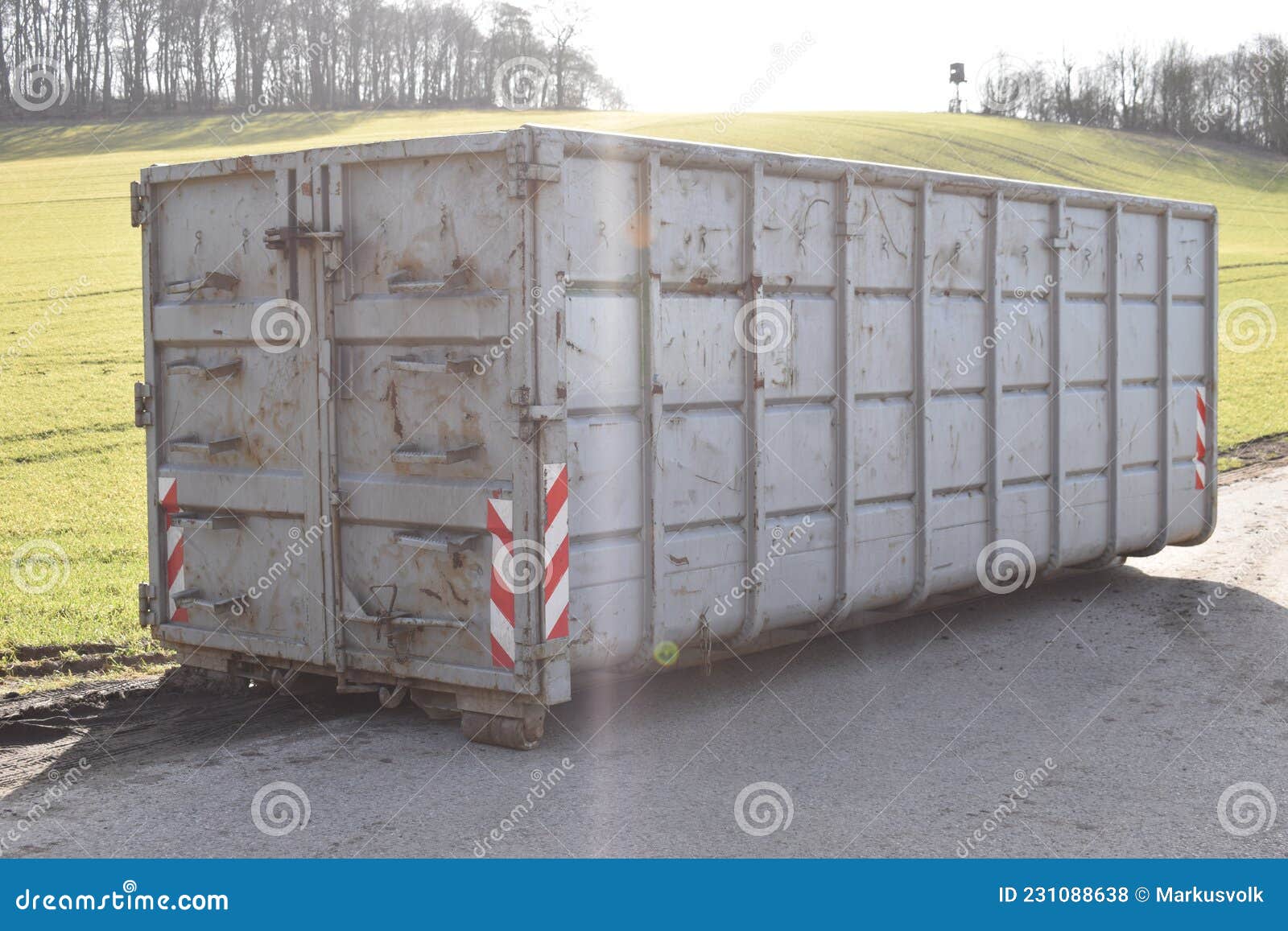 Top Open Container in the Fields Stock Photo - Image of wood, building ...