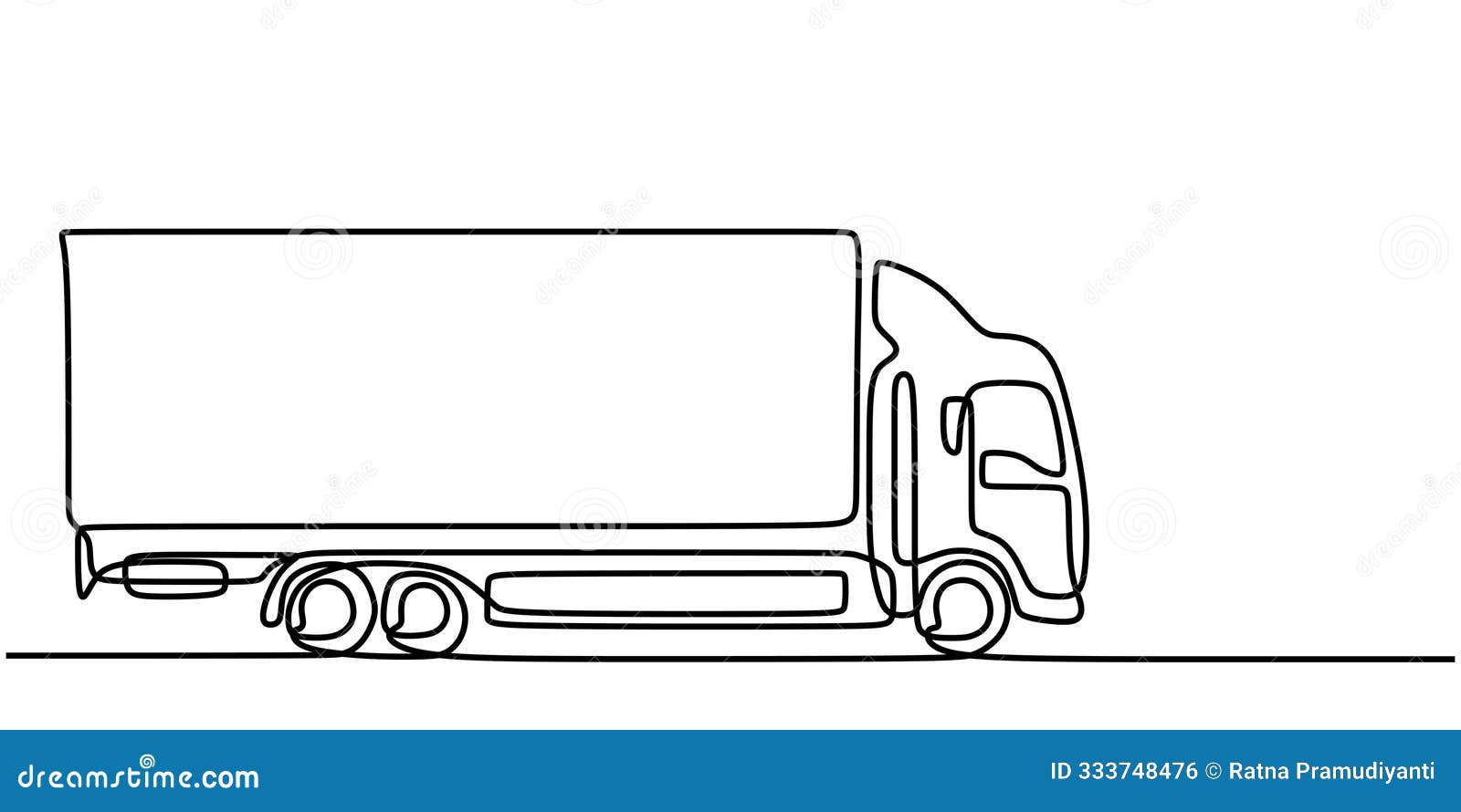 Container Trucks Continuous Line Art. Illustration of Container Trucks ...