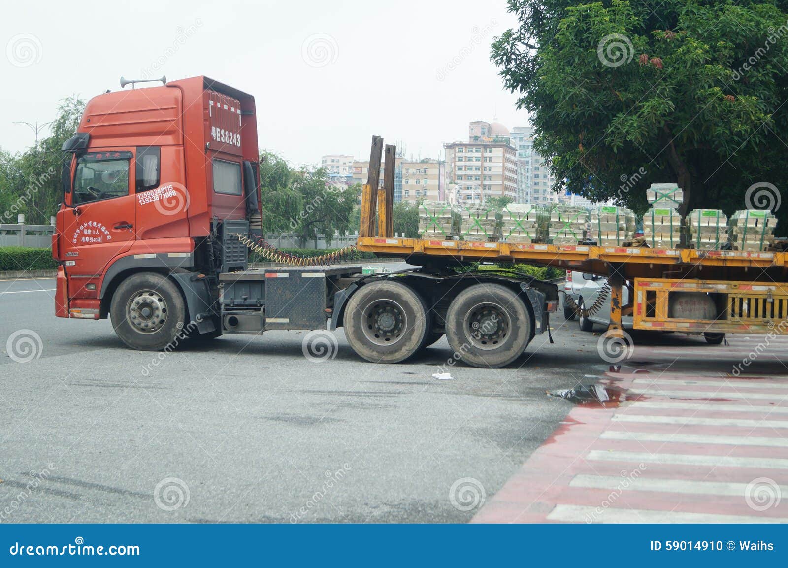 Container Trucks in Loading and Unloading Goods Editorial Image - Image ...