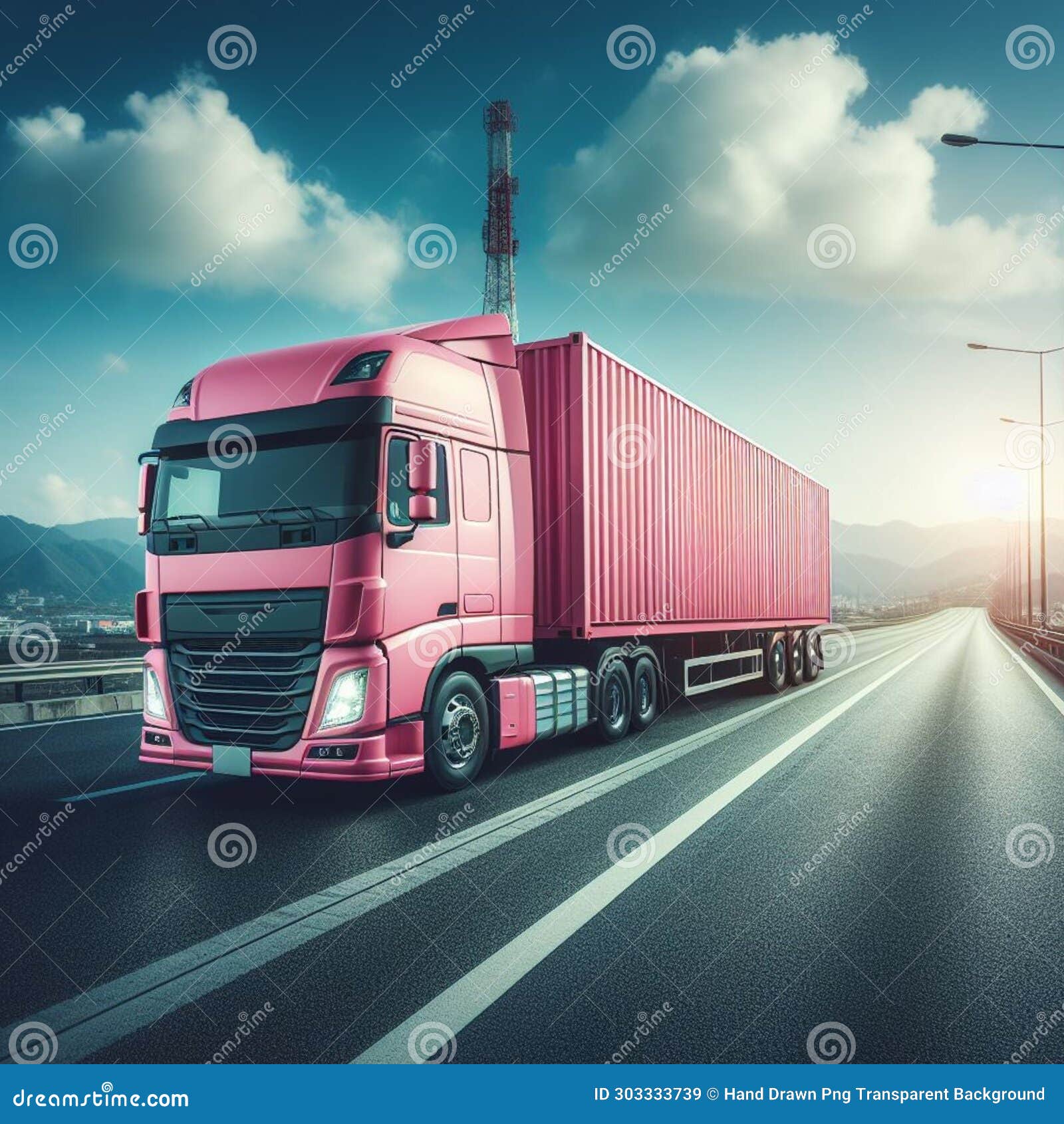 Container Trucks and Semi-trucks for Distribution of Export and Import ...
