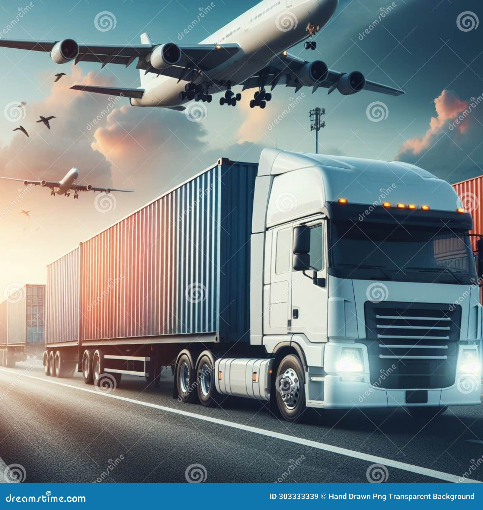 Container Trucks and Semi-trucks for Distribution of Export and Import ...