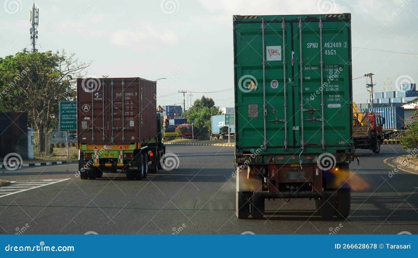 Container Trucks on the Streets of Surabaya Editorial Stock Photo ...
