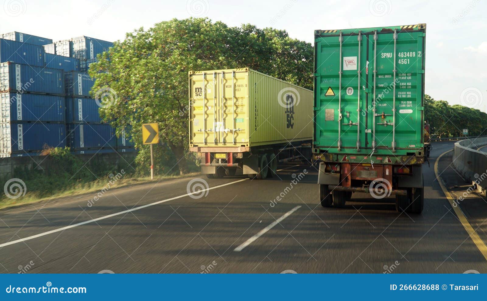 Container Trucks on the Streets of Surabaya Editorial Stock Photo ...