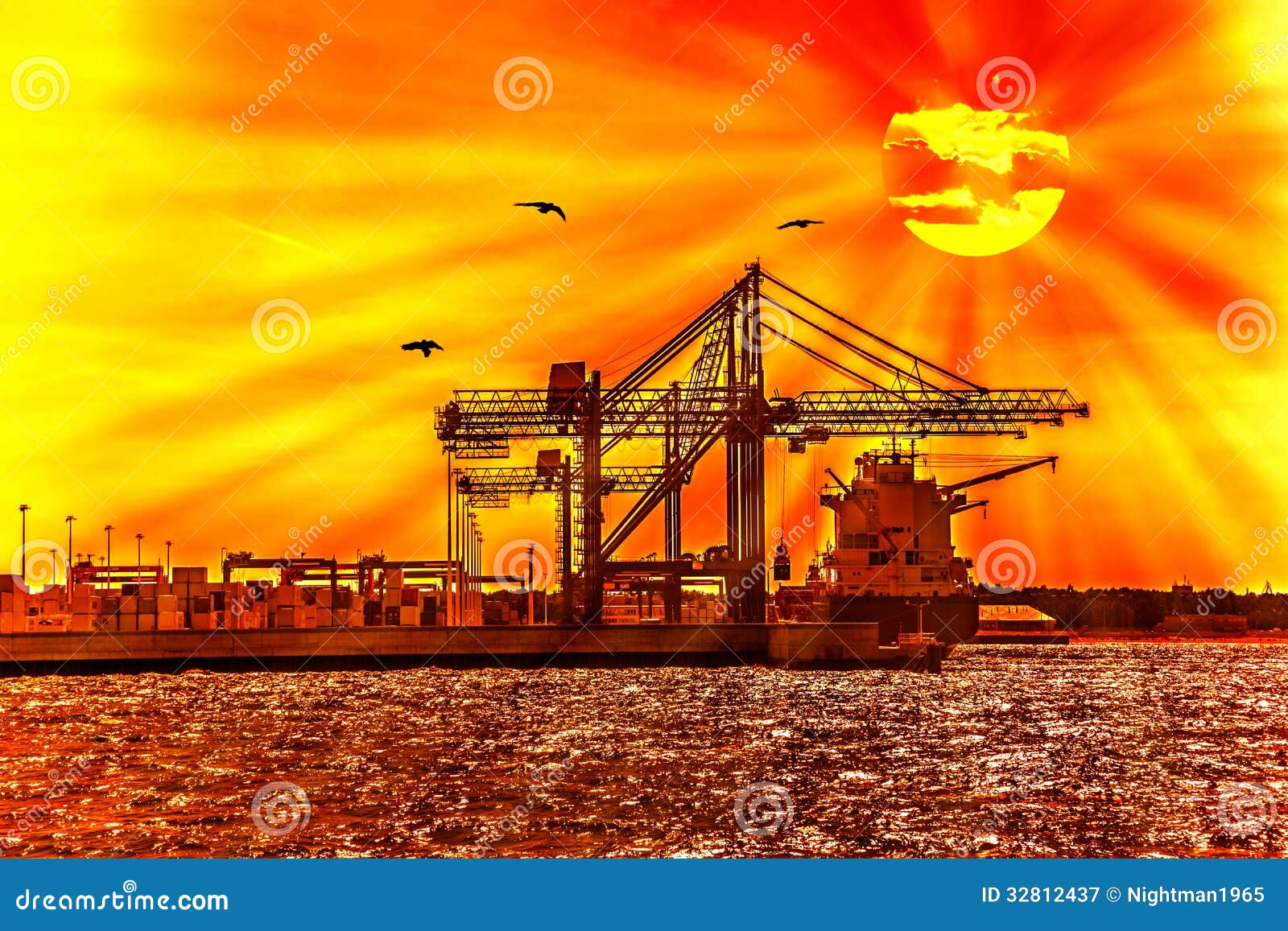 Container under the sun stock image. Image of loading - 32812437