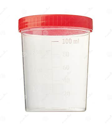 Container for Urine on White Background Isolation Stock Photo - Image ...