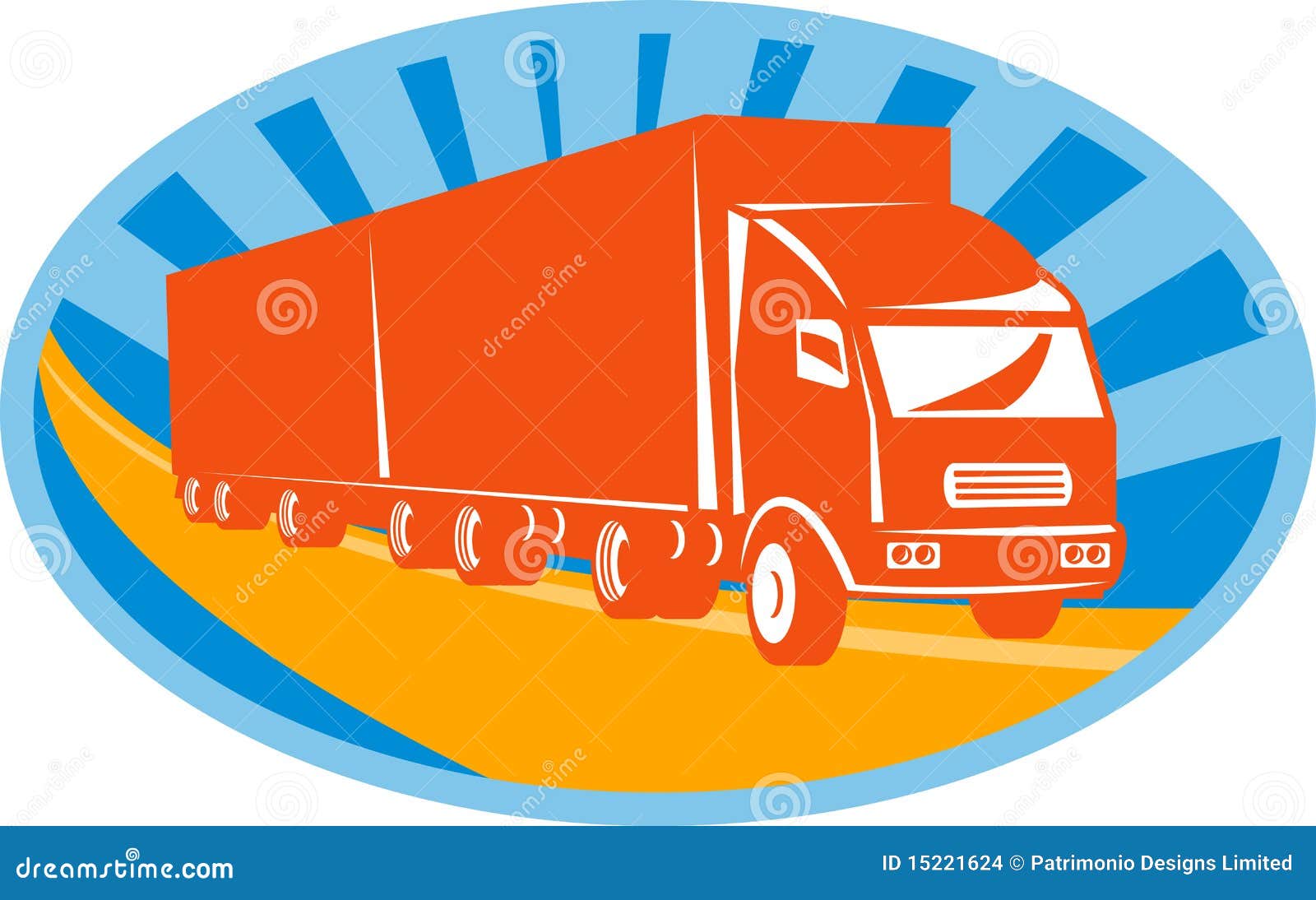 Container Van Truck and Trailer Stock Illustration - Illustration of ...