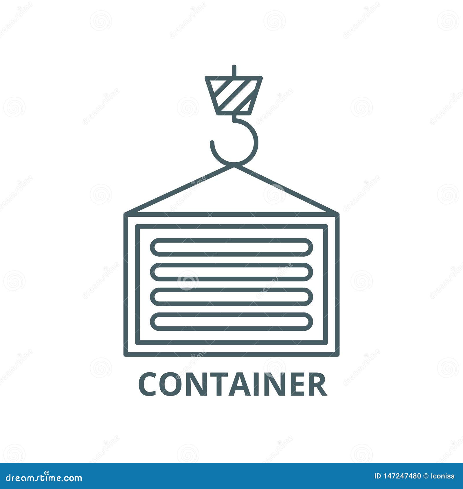 Container Vector Line Icon, Linear Concept, Outline Sign, Symbol Stock ...