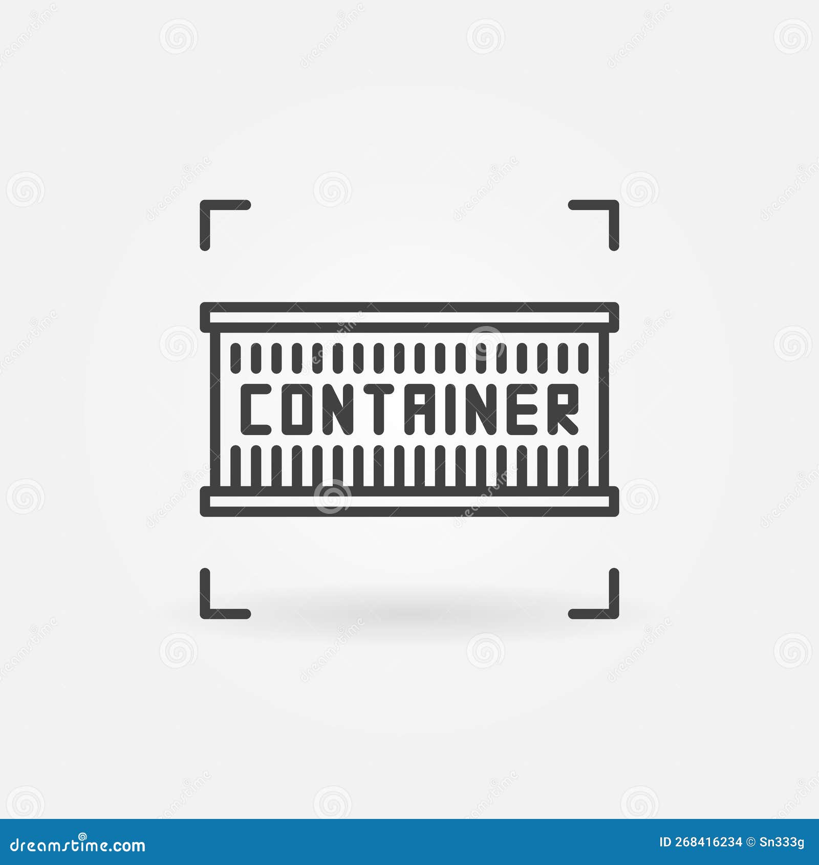 Container Vector Shipping Concept Outline Icon or Sign Stock Vector ...