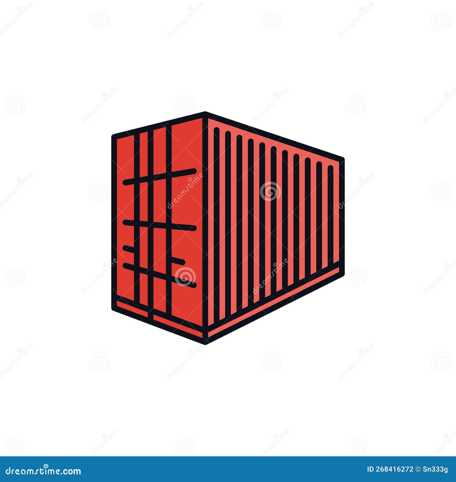 Container Vector Shipping Concept Simple Red Icon or Sign Stock Vector ...