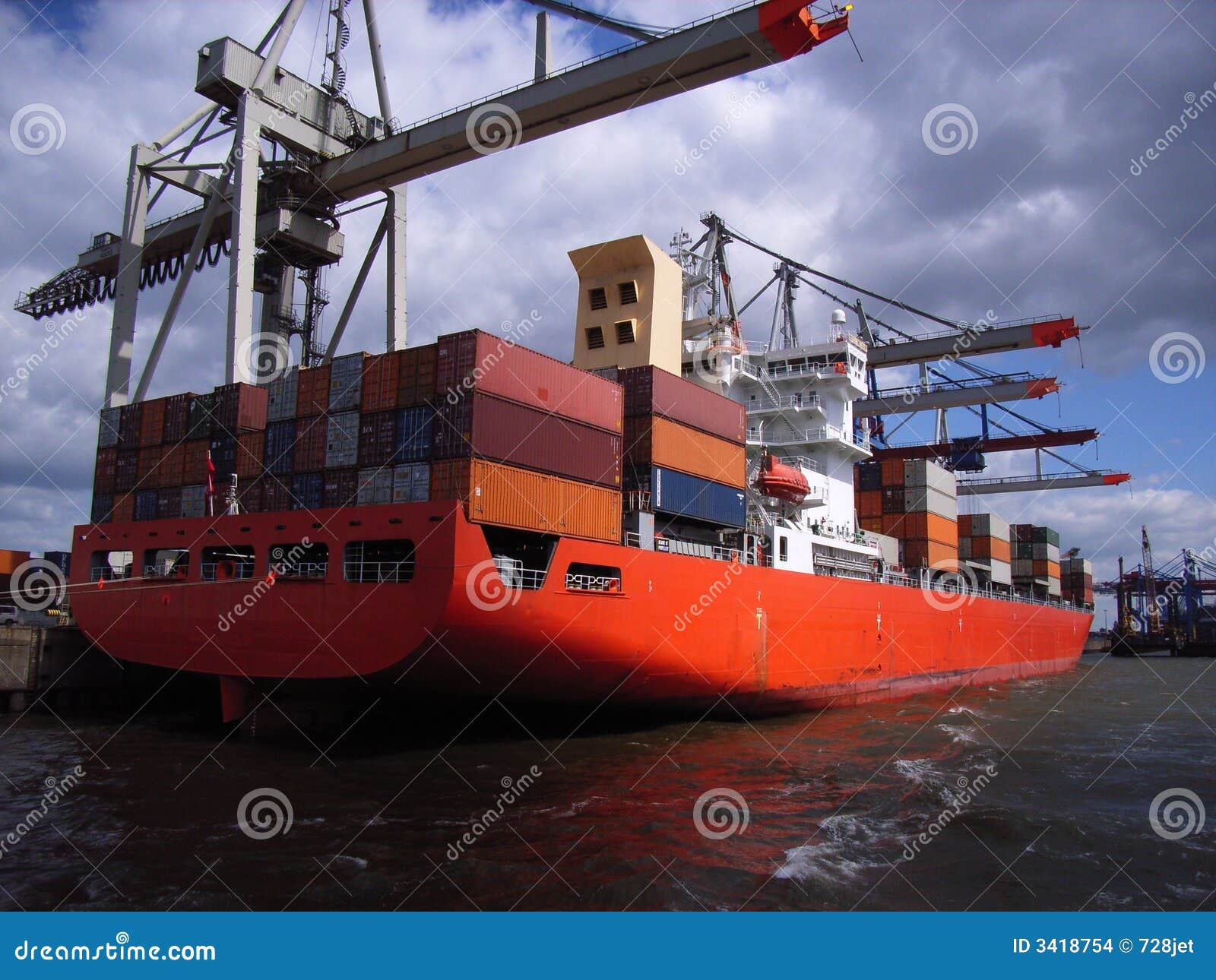 Container vessel stock photo. Image of freight, facility - 3418754