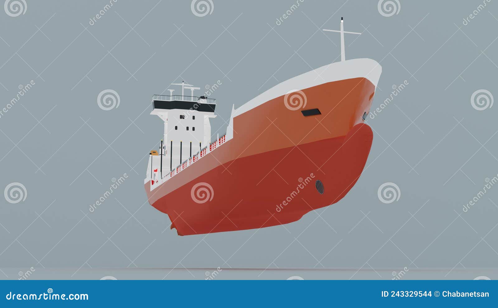 Container Vessel 3D Render. Container Feeder Vessel Stock Illustration ...