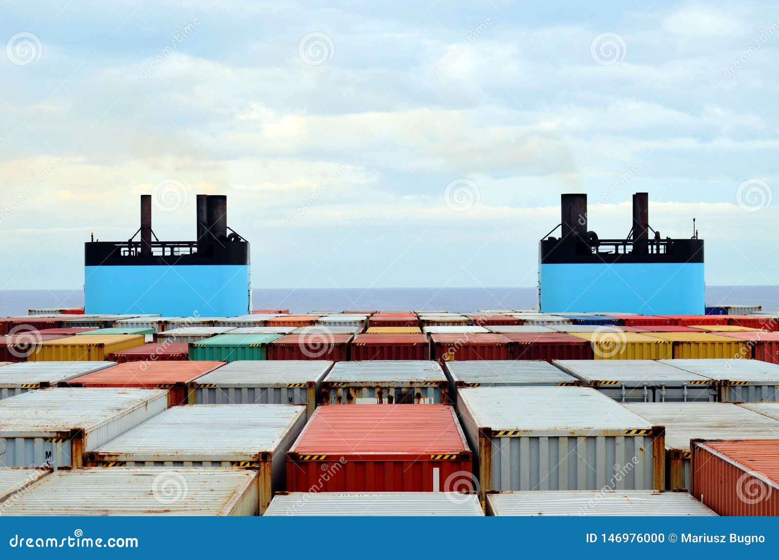 Container Vessel Fully Loaded with Containers. Stock Photo - Image of ...