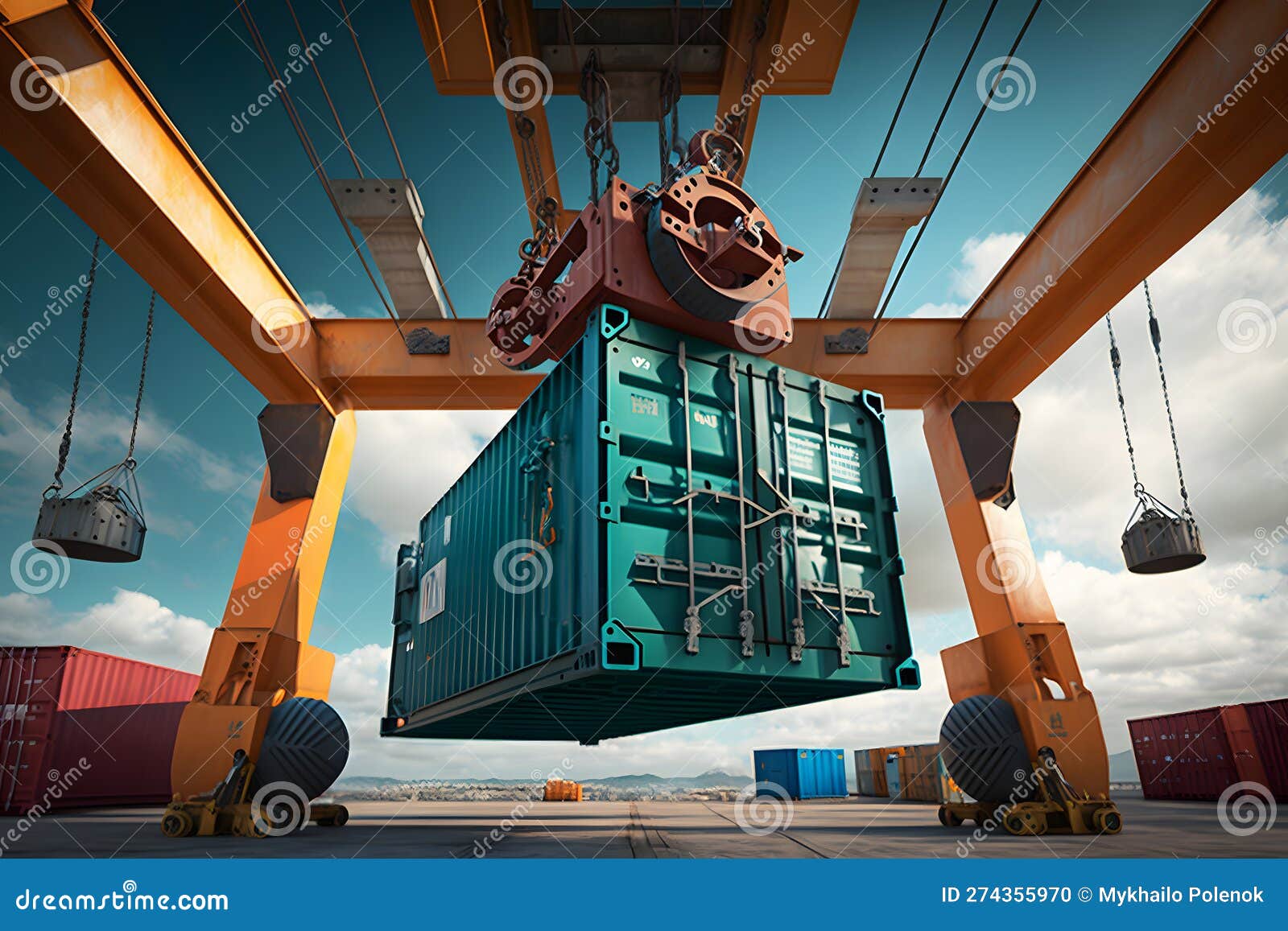 Vessel Loading Industrial Crane Facilitates Cargo Container Placement ...