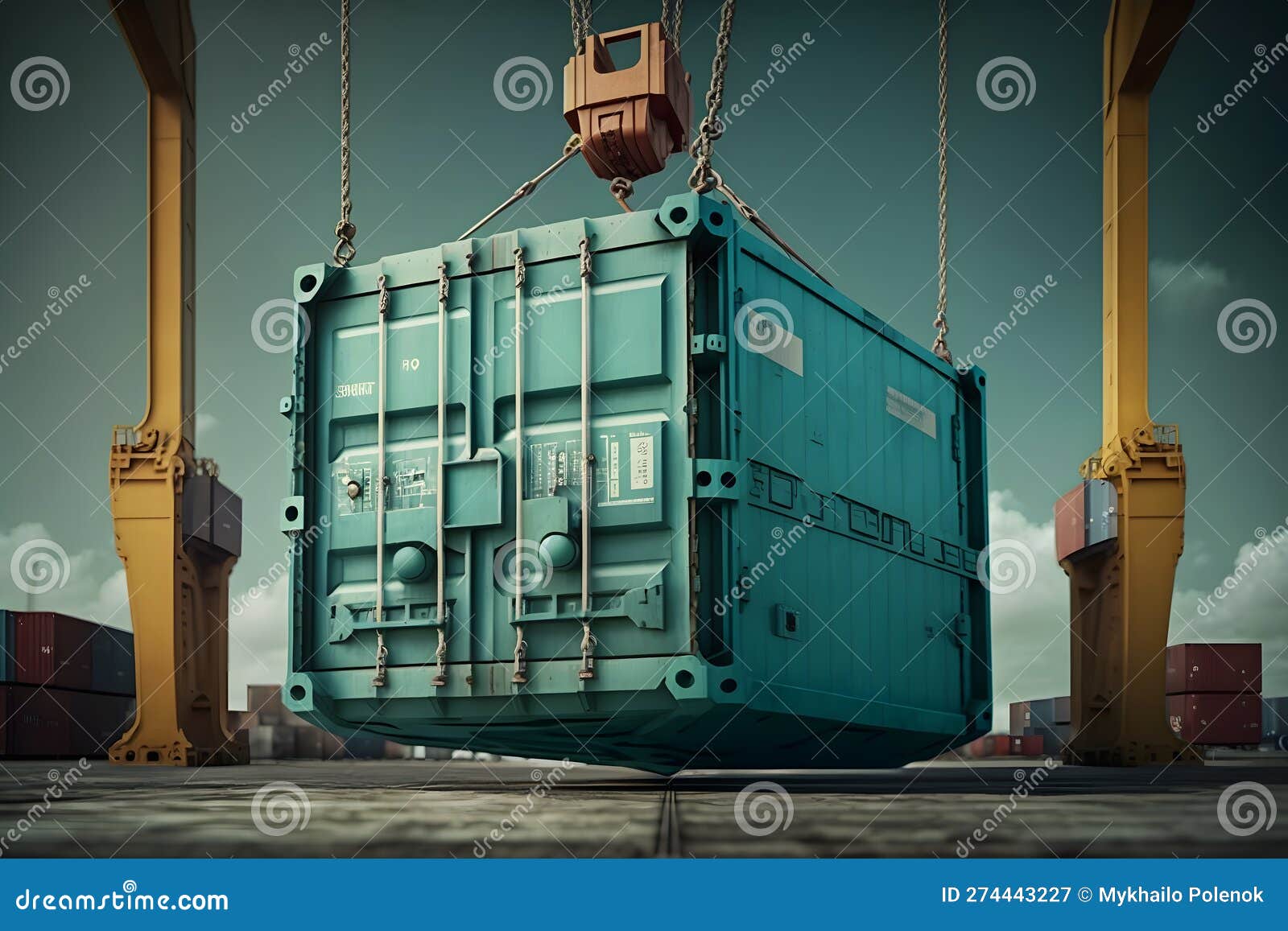 Vessel Loading Industrial Crane Facilitates Cargo Container Placement ...