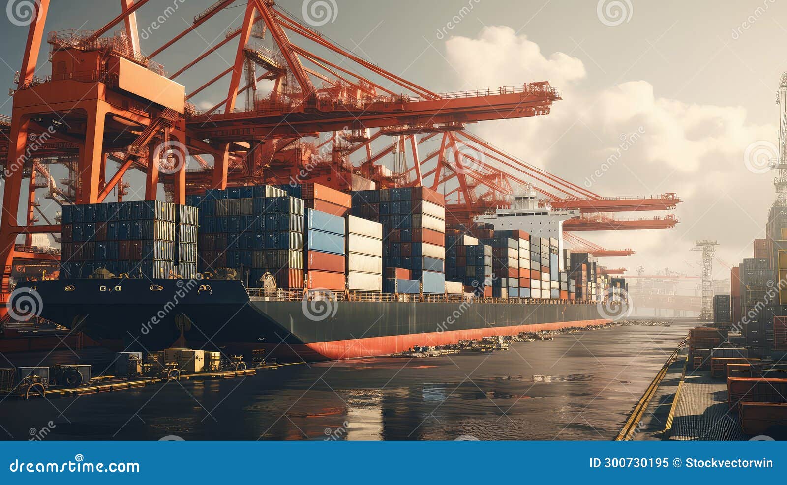 Container Vessel Ship Cargo Stock Illustration | CartoonDealer.com ...