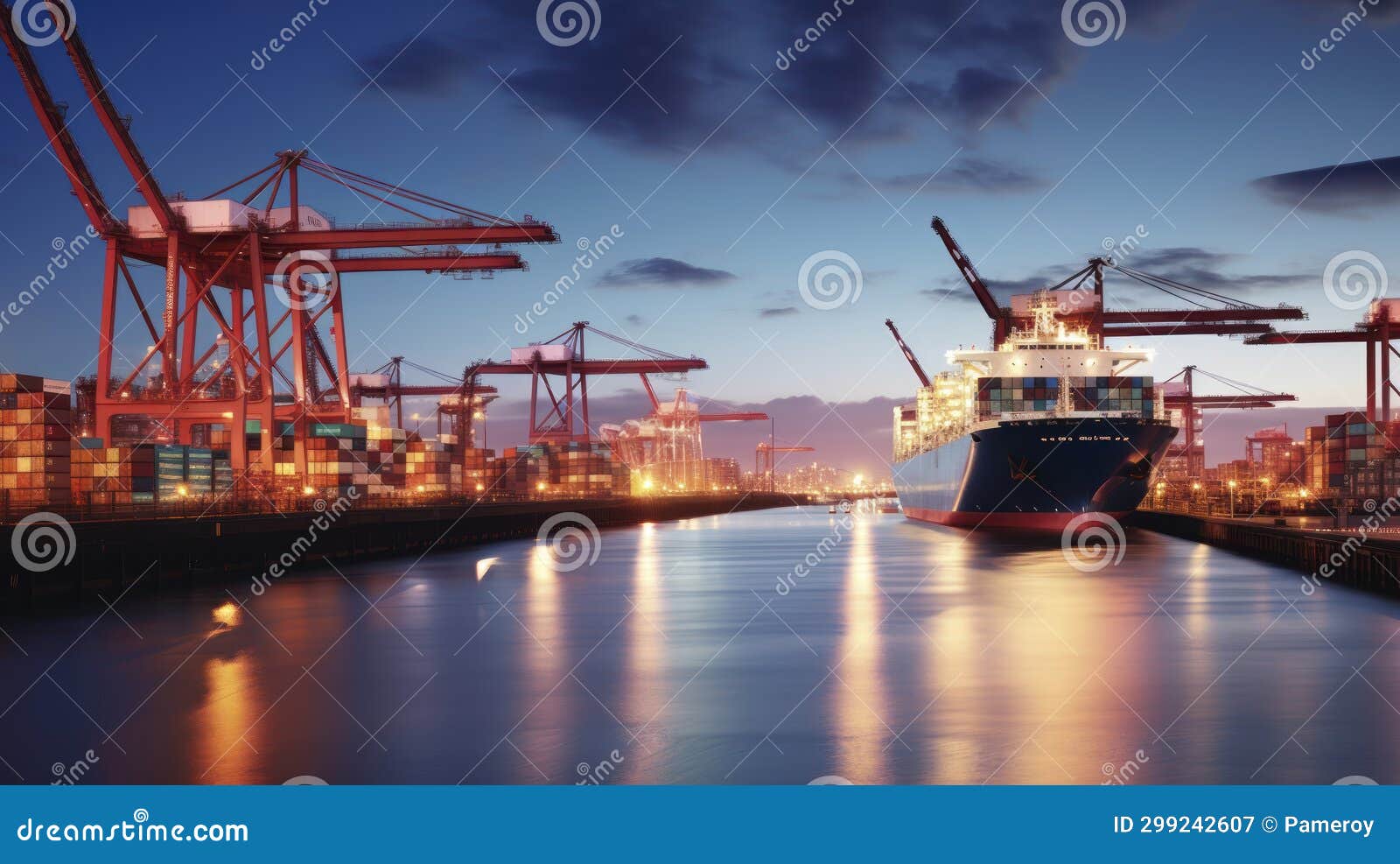 Container Terminals In Port And Container Shipping,large Cargo Port ...