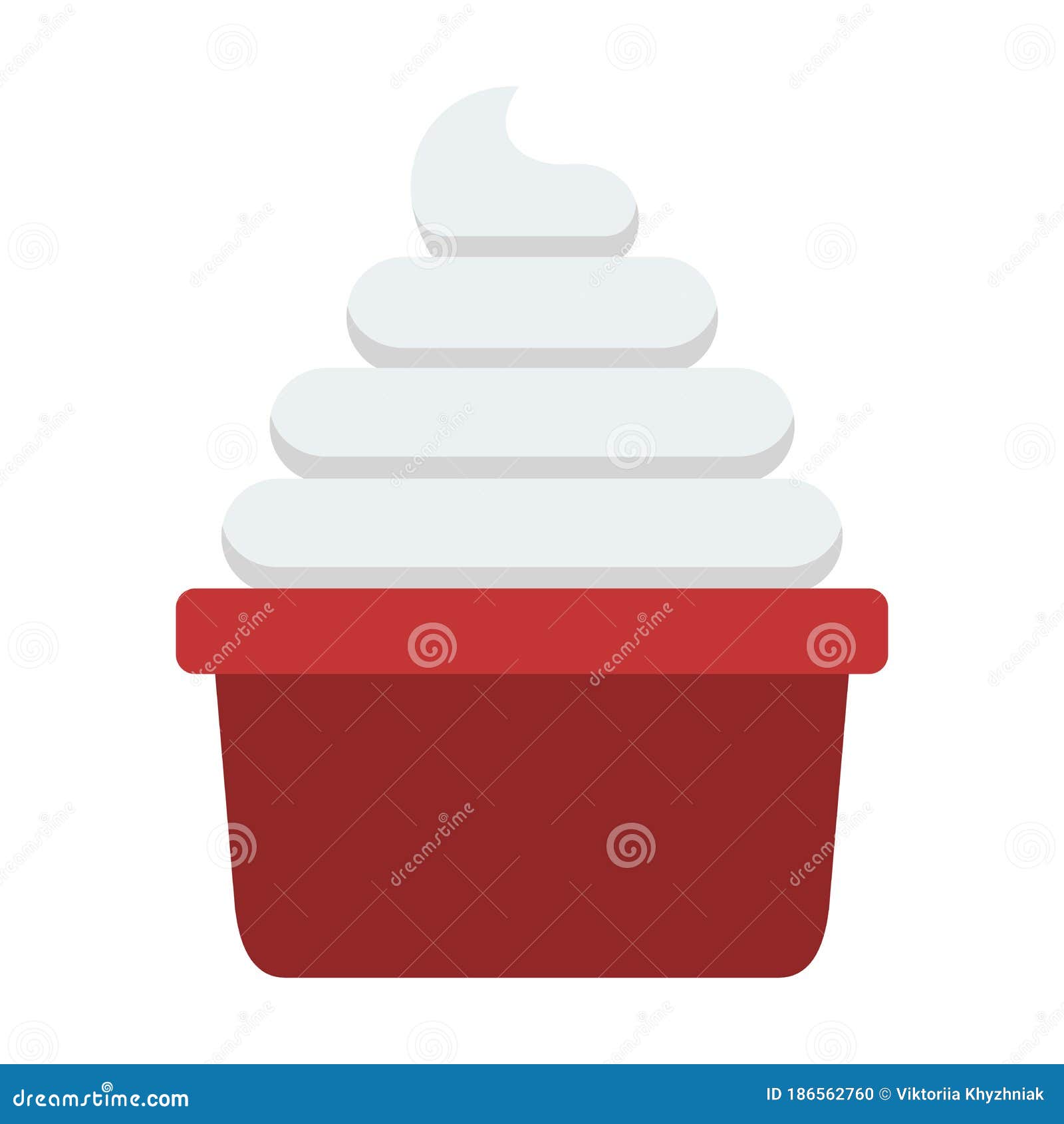 Portion of Whipped Cream Vector Flat Isolated Stock Vector ...