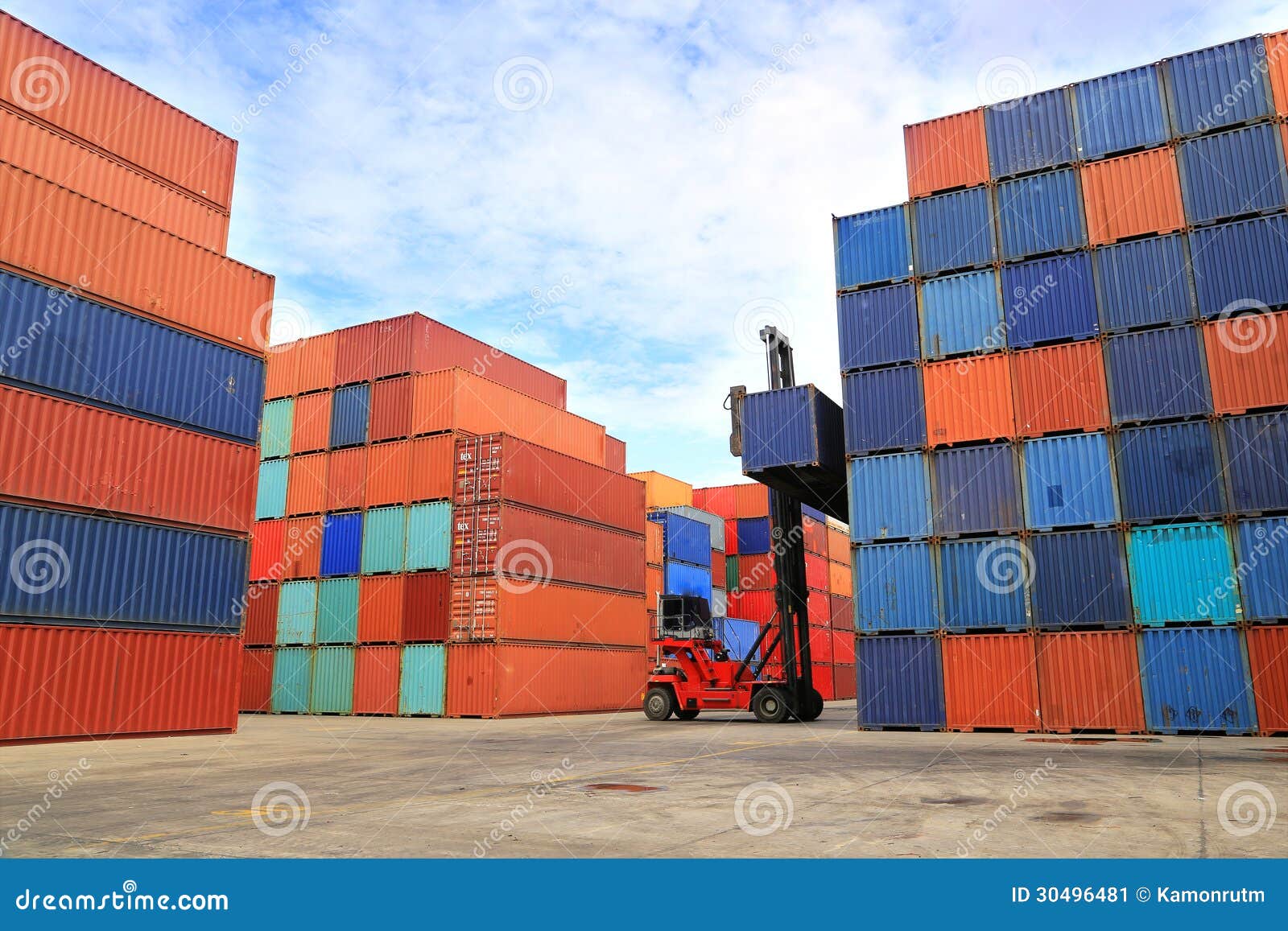 Container yard stock image. Image of harbor, export, distribution ...