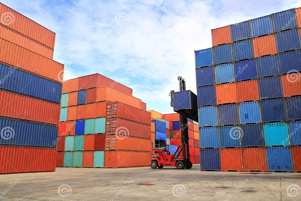 Container yard stock image. Image of harbor, export, distribution ...