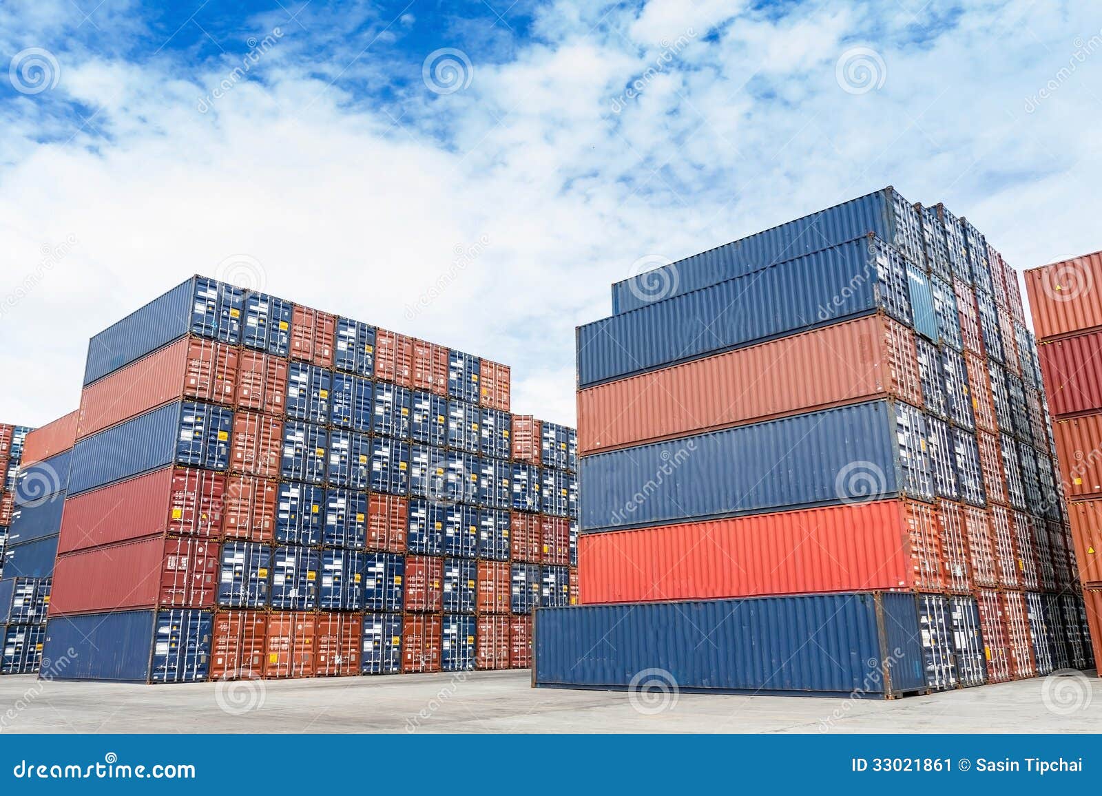Container yard stock image. Image of boat, cargo, heavy - 33021861
