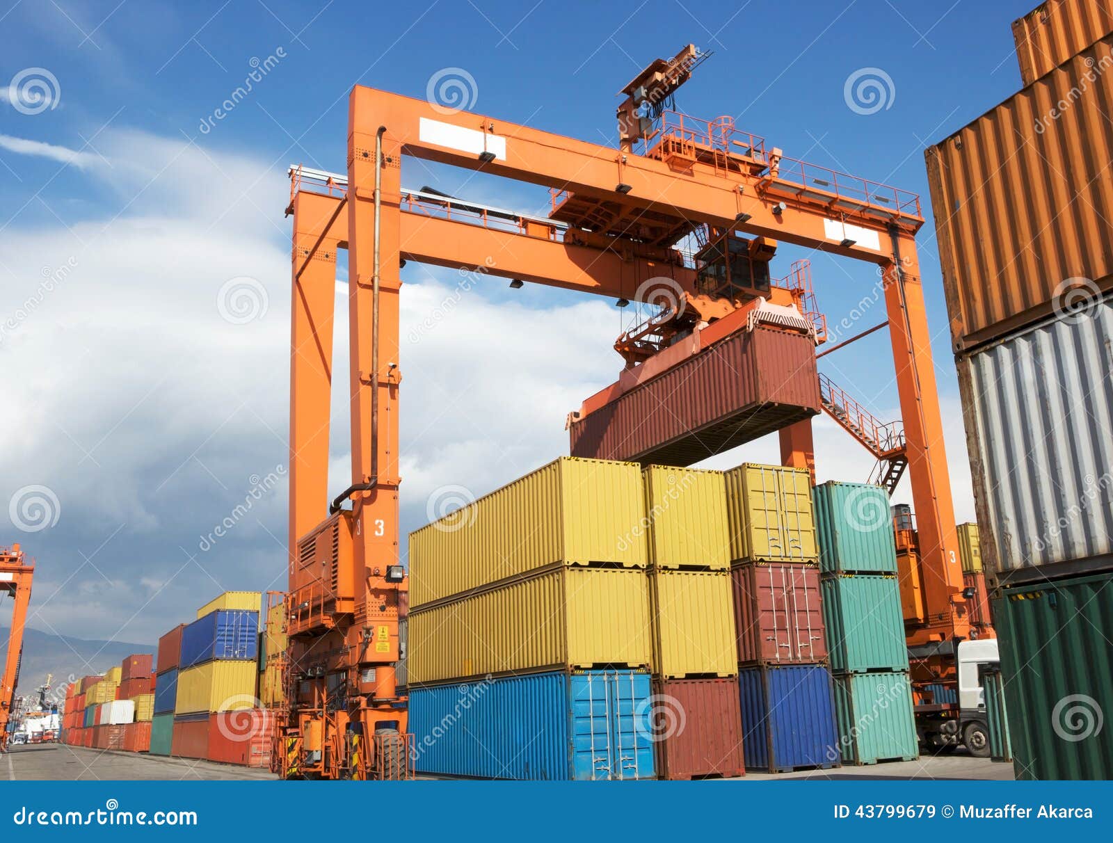 Containers Ar at the Harbor, Freight Transportatio Stock Image - Image ...